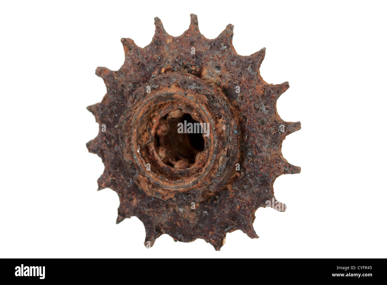 Old rusty gear, isolated on white background Stock Photo - Alamy