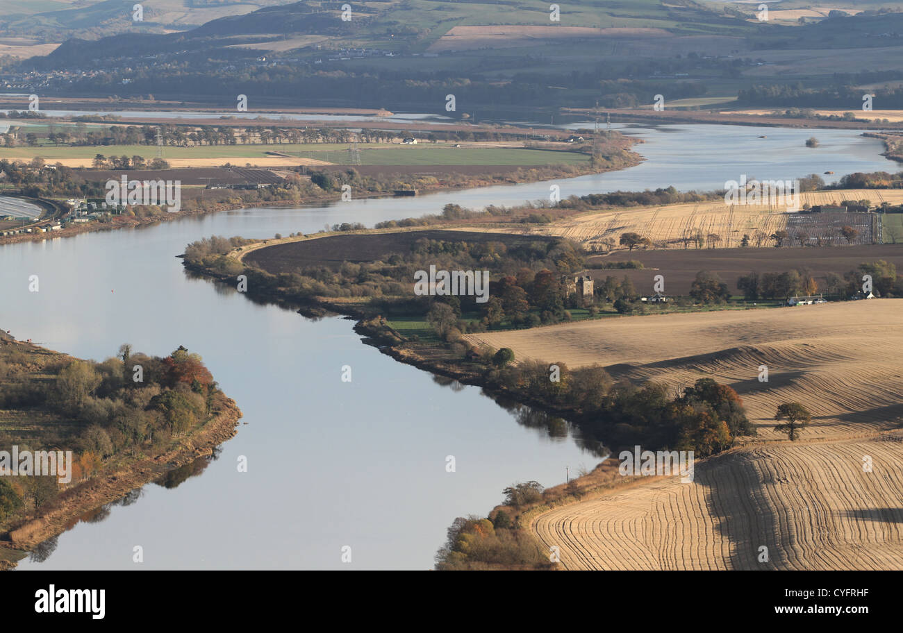 Elevated view of River Tay Scotland November 2012 Stock Photo - Alamy