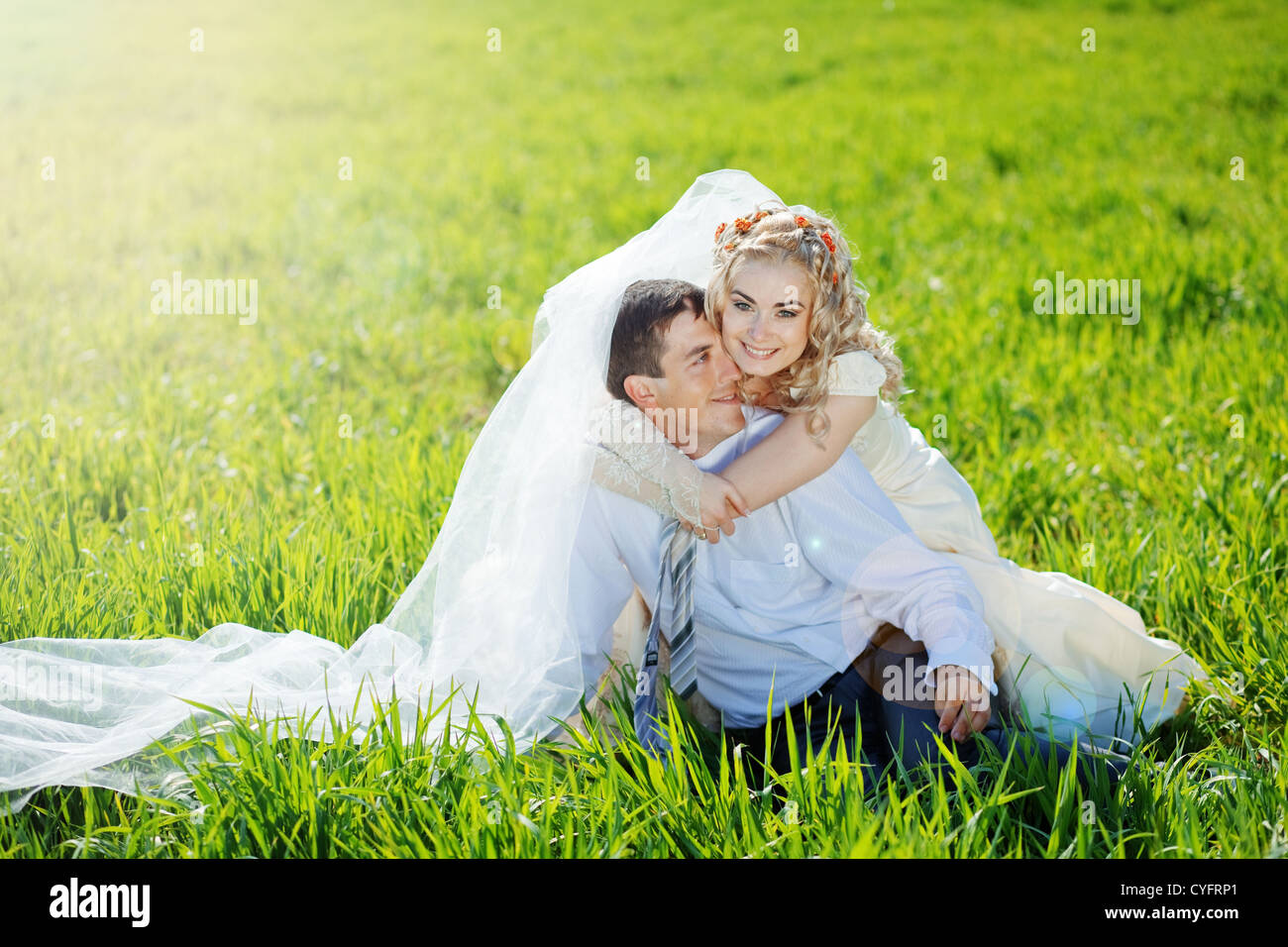 Walking bride and groom Stock Photo - Alamy
