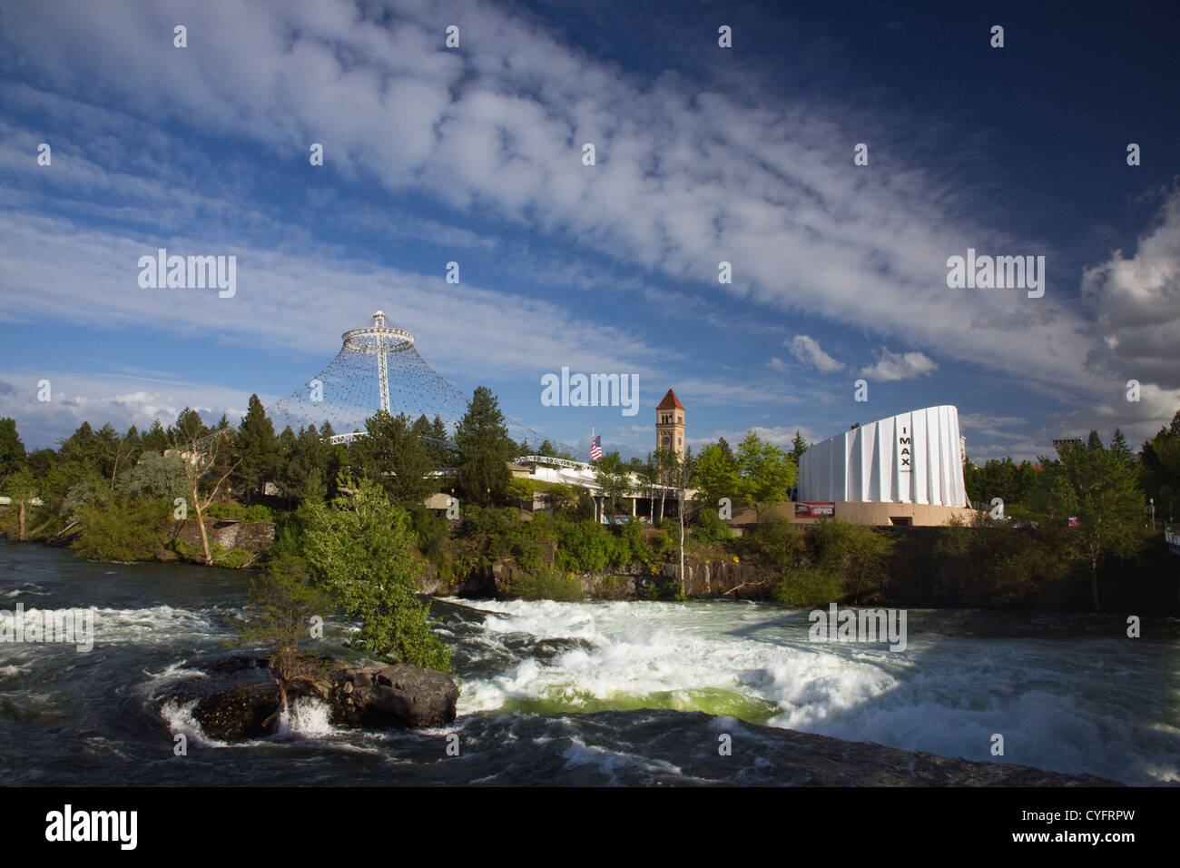 WA05537-00...WASHINGTON - The Spokane River flowing through Riverfront ...