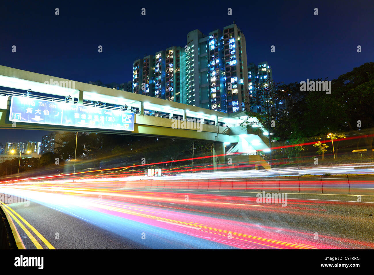 light trail in city Stock Photo - Alamy