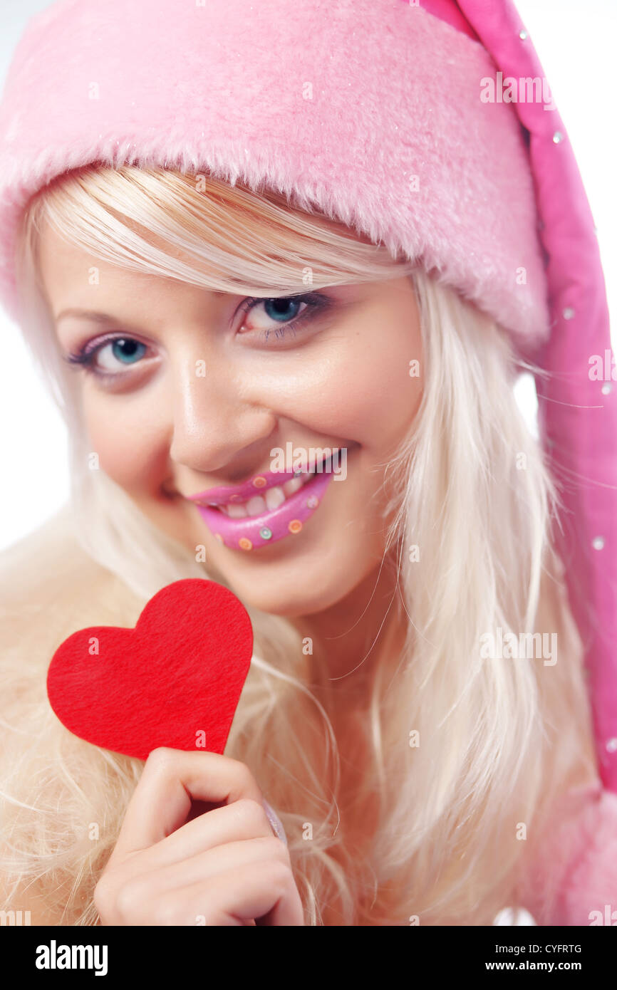 Very cute Santa girl Stock Photo - Alamy