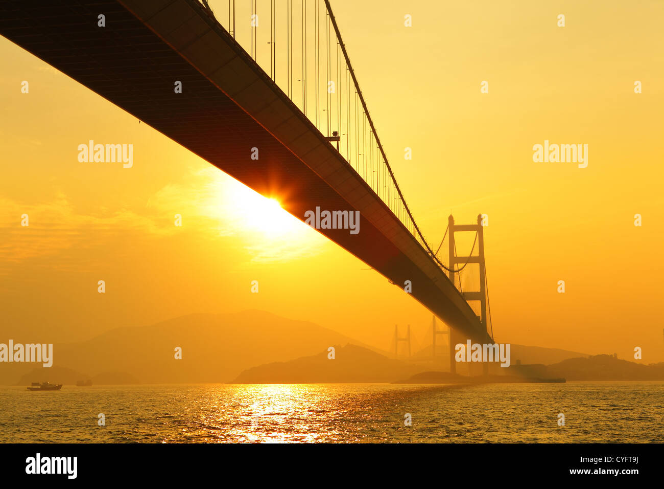 tsing ma bridge in sunset Stock Photo - Alamy