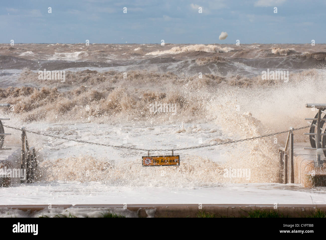 Stormy day on Blackpool's new seafront Stock Photo - Alamy