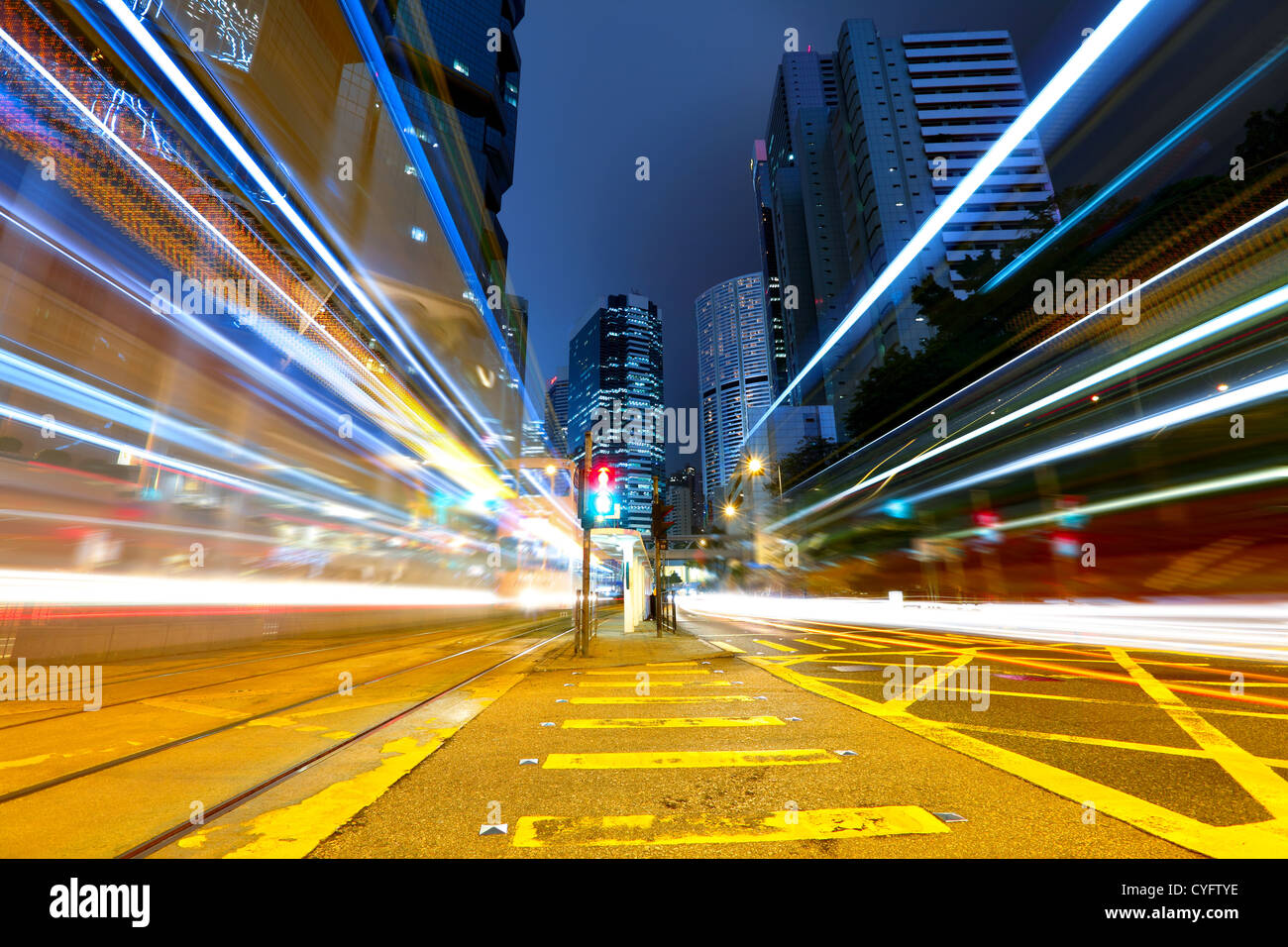 traffic at city in night Stock Photo - Alamy