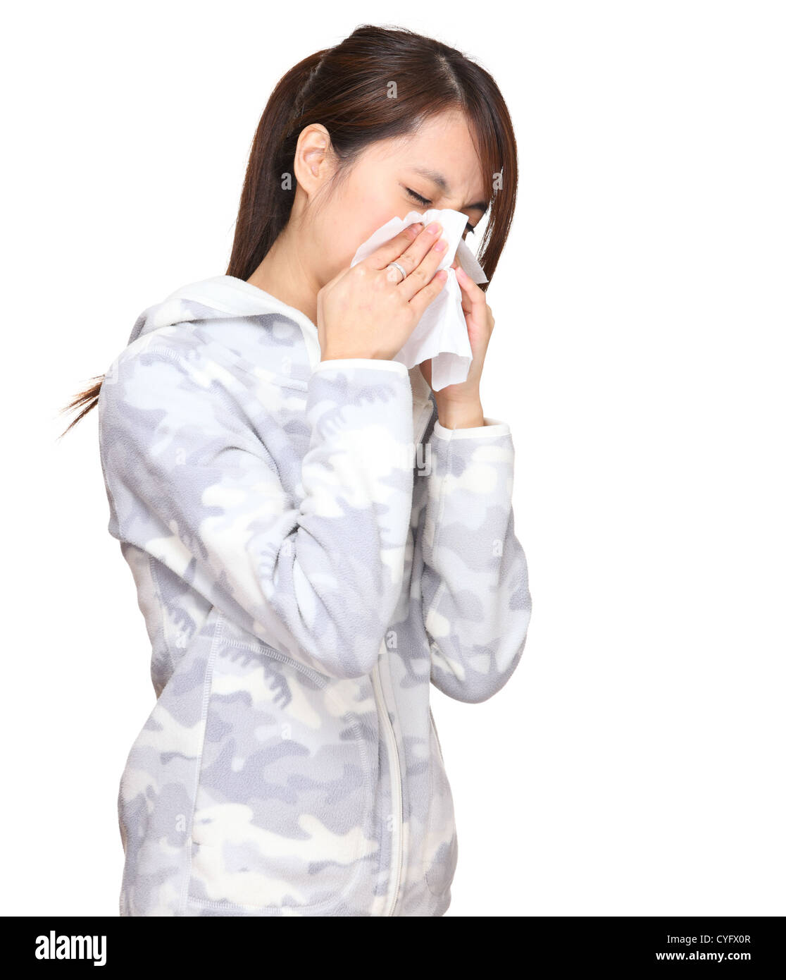 sneezing asian young woman Stock Photo - Alamy