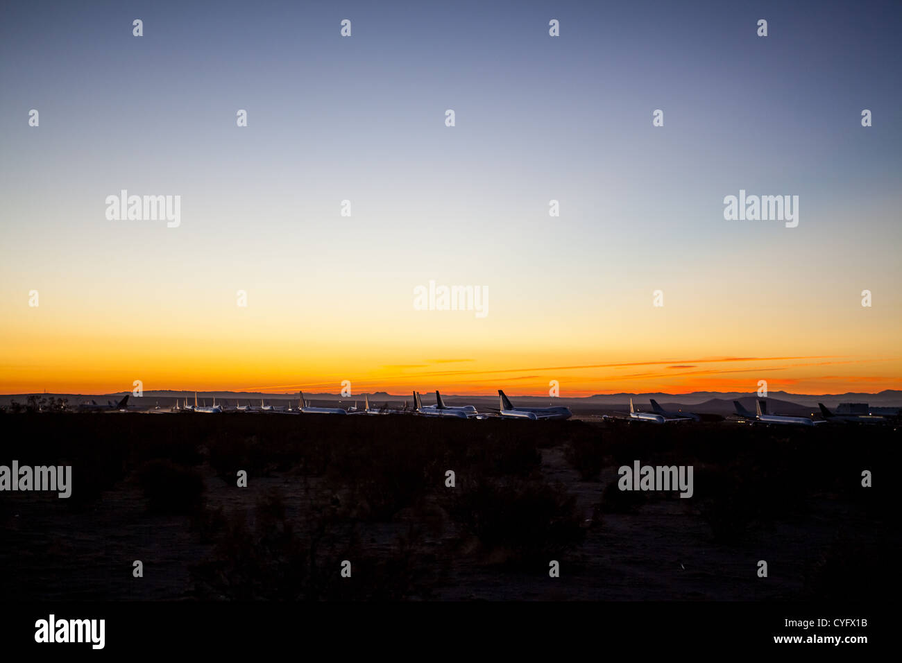 Airplanes at the Mojave Air and Space Port in Mojave California Stock ...
