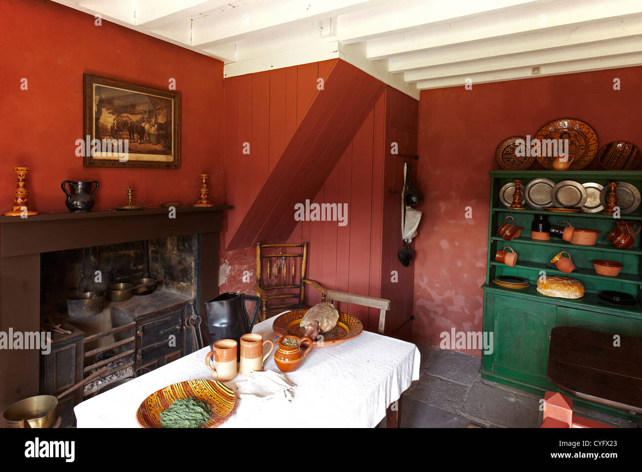 Inside a Workers Cottage, Blaenavon Ironworks Museum, Blaenavon, South ...