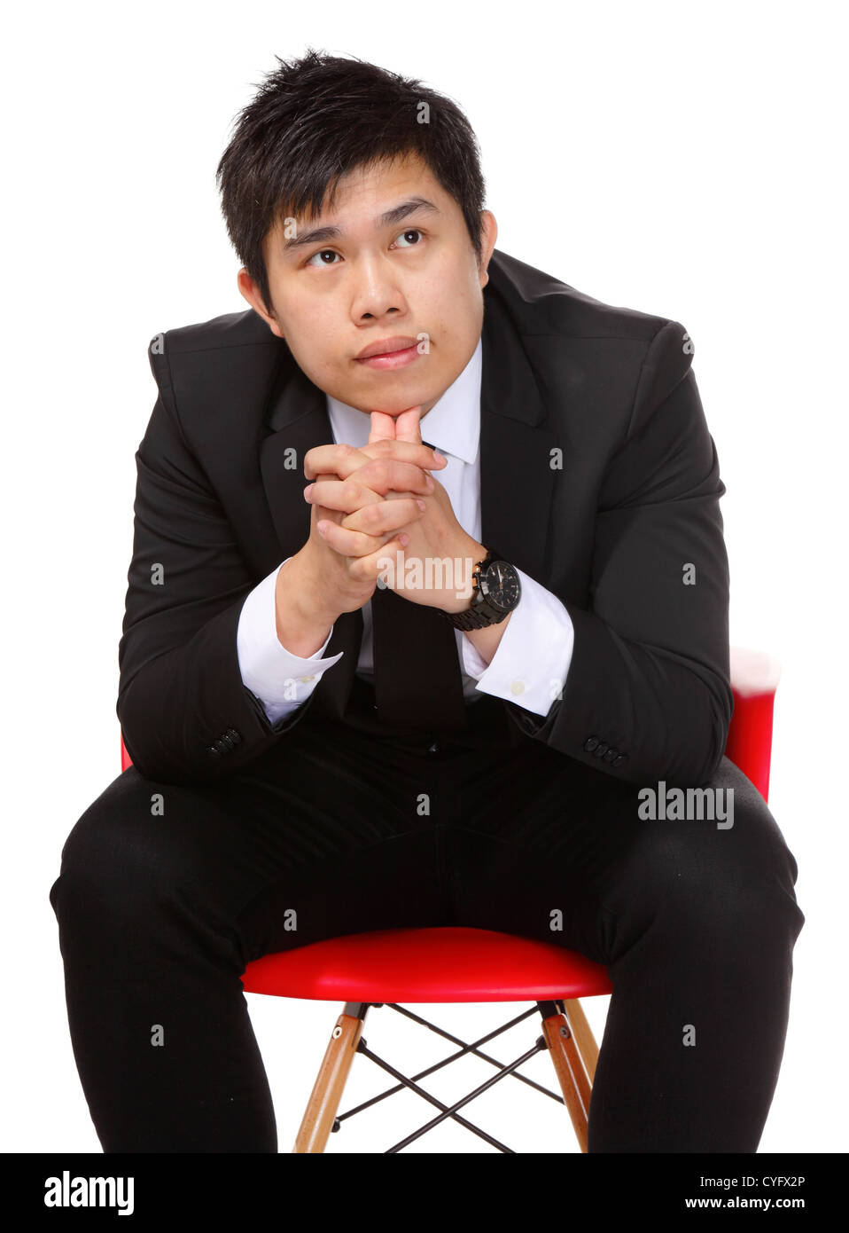 young asian business man thinking Stock Photo - Alamy