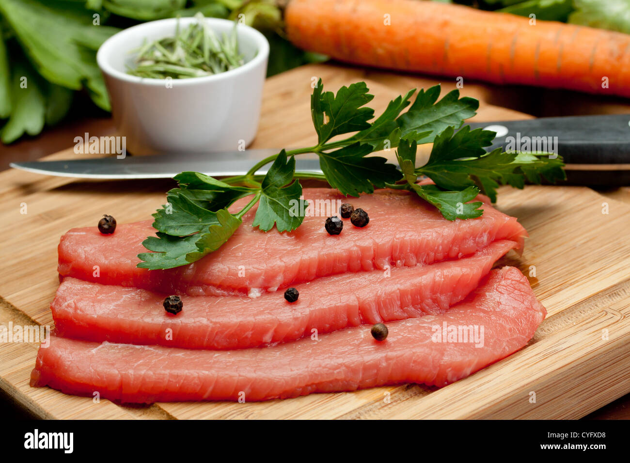 cut of silverside beef with some pepper Stock Photo - Alamy