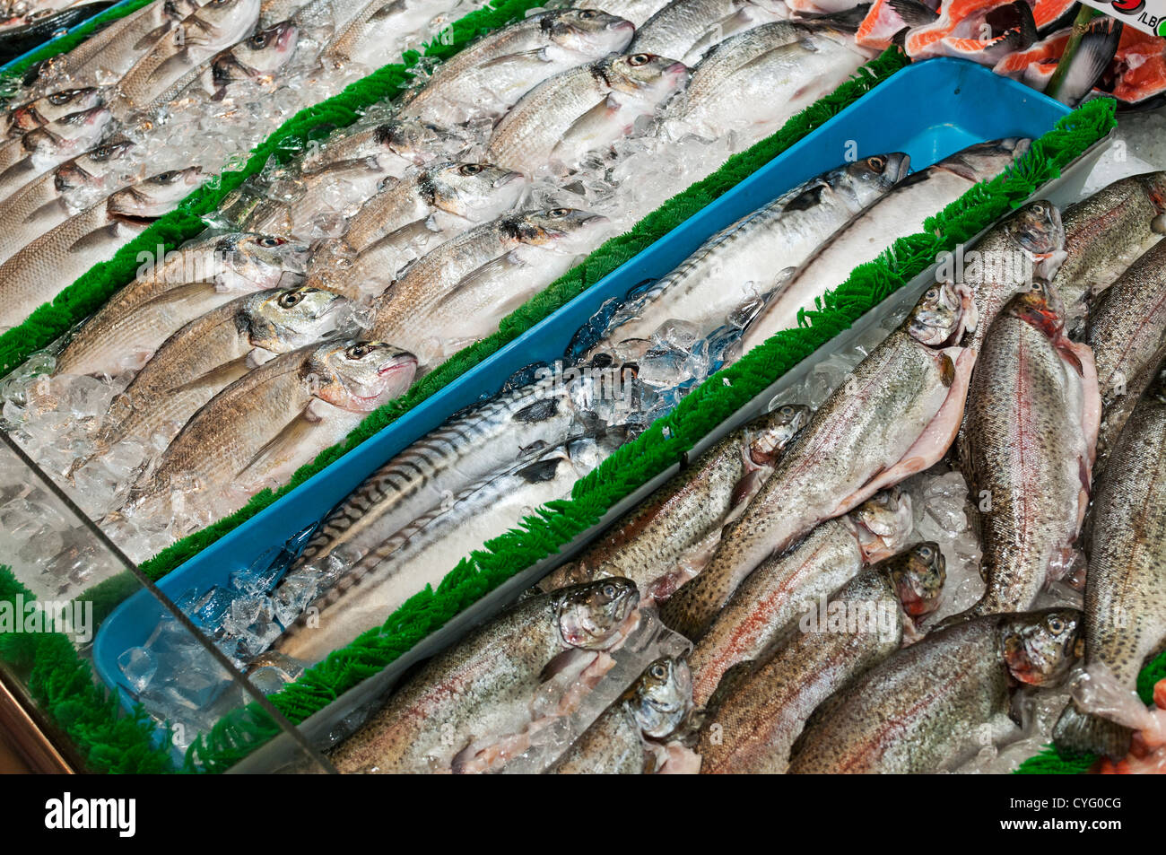 Granville island market fish hi-res stock photography and images - Alamy