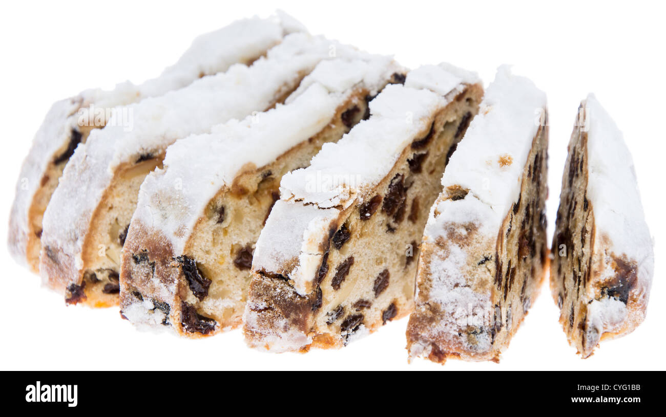 Christmas Stollen isolated on white background Stock Photo - Alamy