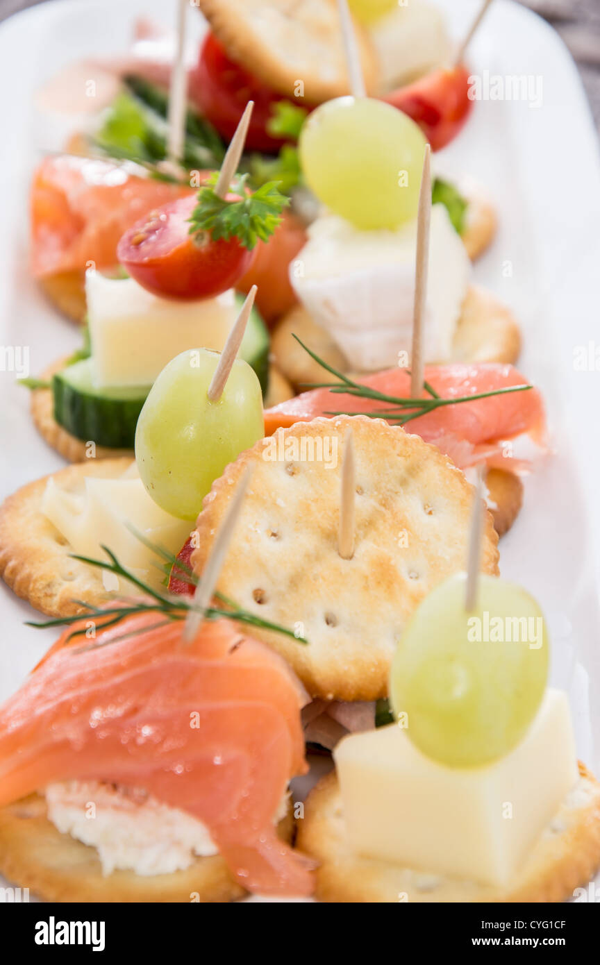 Different type of Crackers on a plate Stock Photo - Alamy