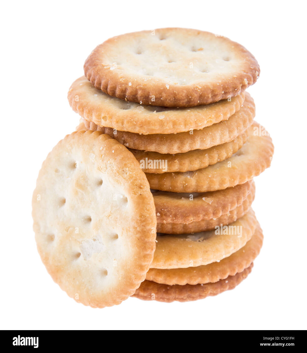 Stacked Crackers isolated on white background Stock Photo - Alamy