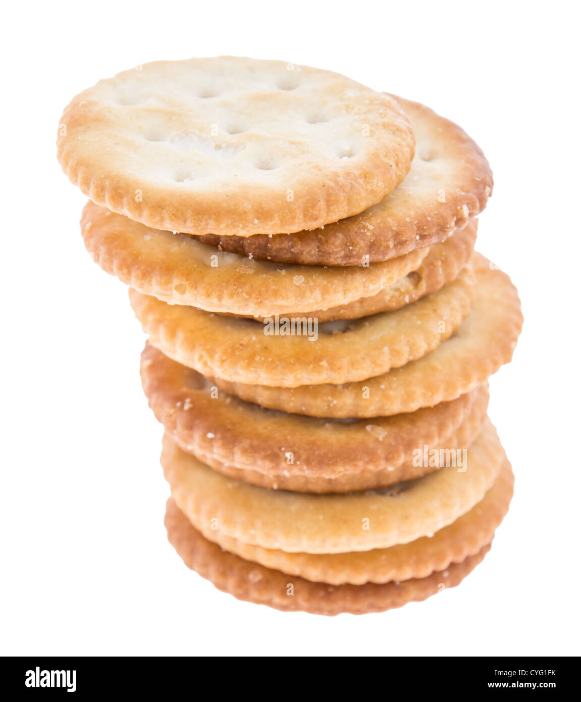 Stacked Crackers isolated on white background Stock Photo - Alamy