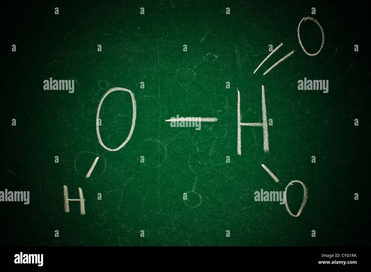Chemistry formula on grungy green chalkboard texture Stock Photo - Alamy