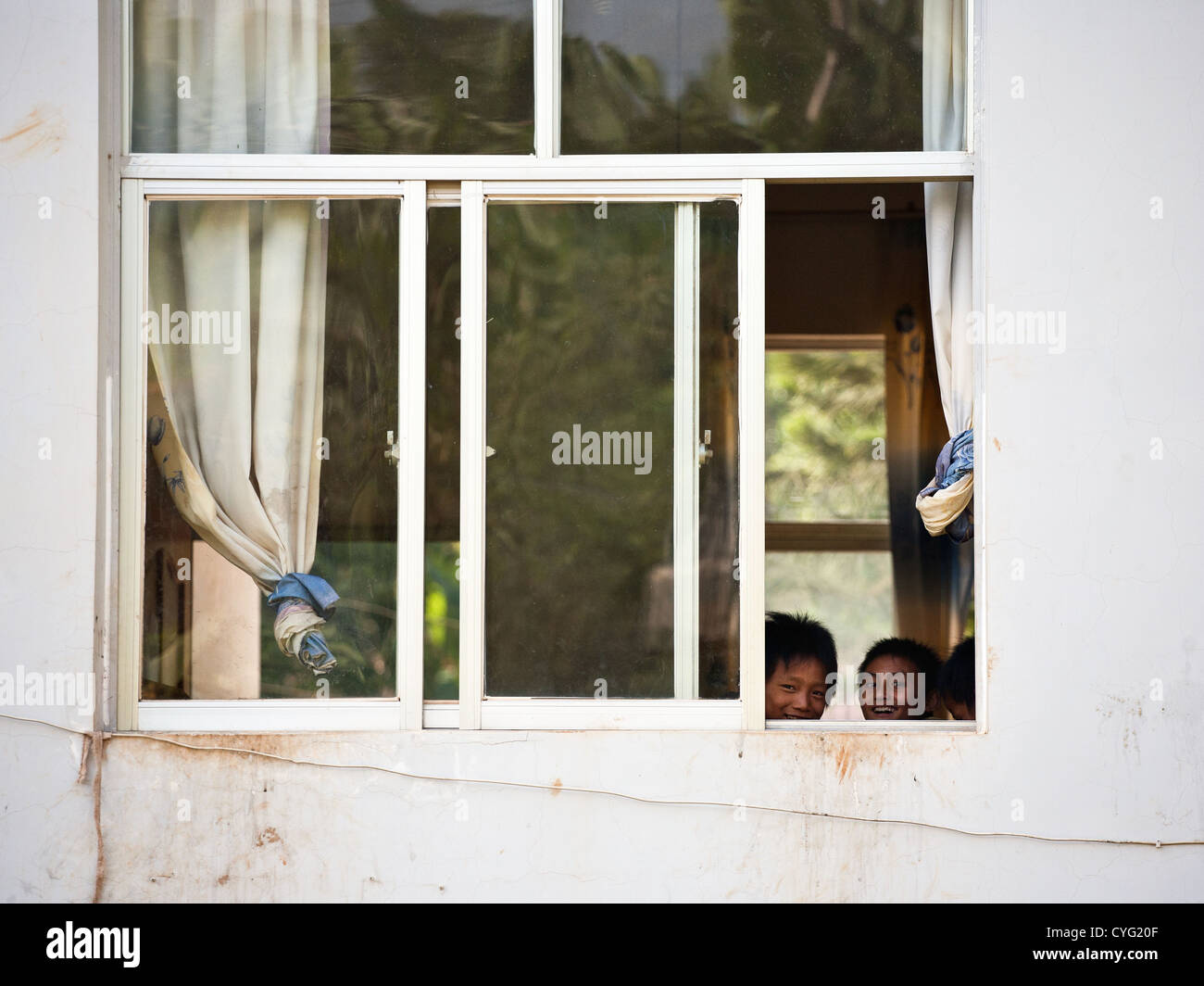 Window in a school in China Stock Photo - Alamy