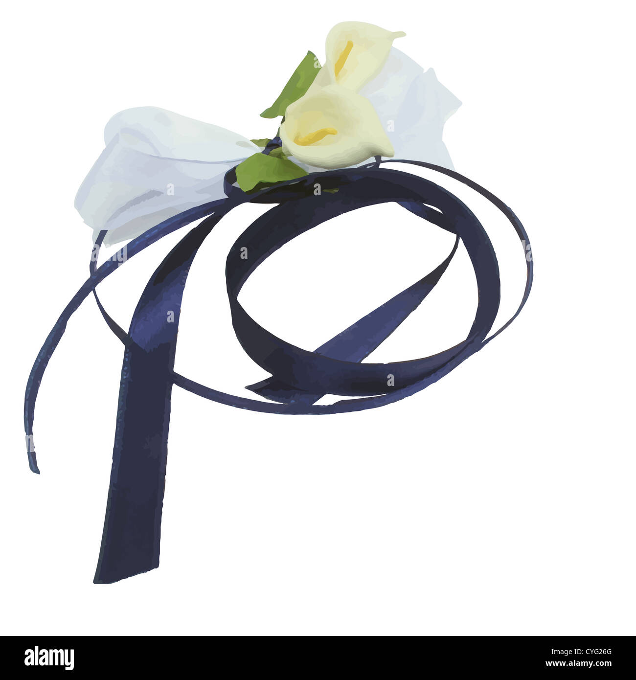 new royalty free illustration of decorative flowers with ribbon ...