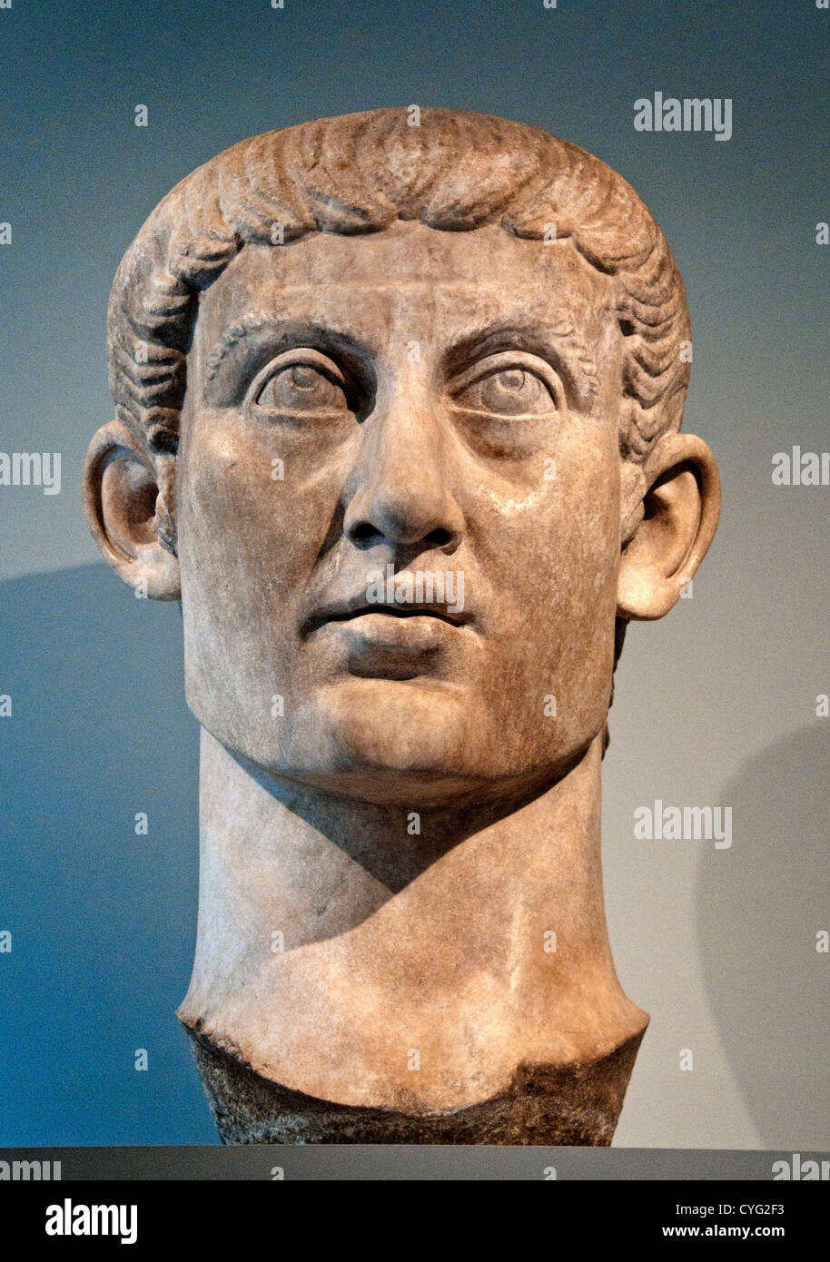 Marble portrait head of the Emperor Constantine IImperial Constantinian ...