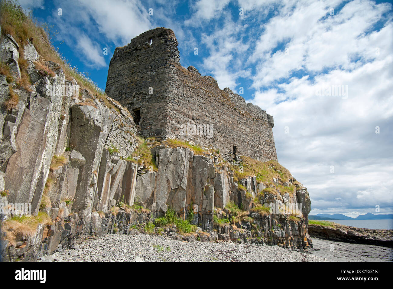 Mingarry Castle at Kilchoan at Ardnamurchan, Lochaber. Scottish West ...
