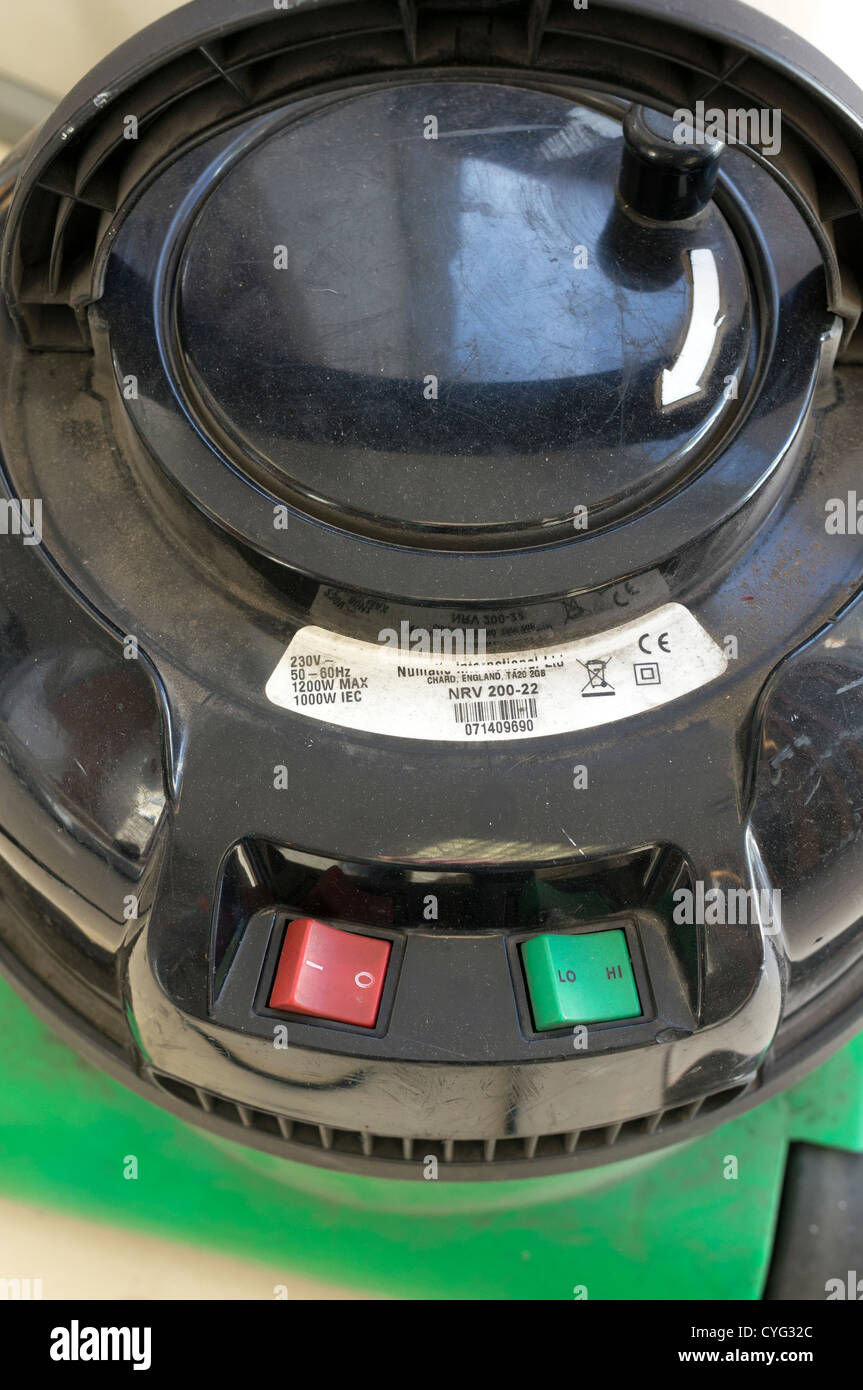 On off and high low power switches on top of vacuum cleaner Stock Photo ...