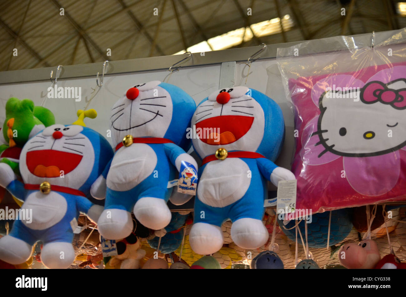 Toys of Doraemon and Hello Kitty in XVIII saló del Manga in Barcelona ...