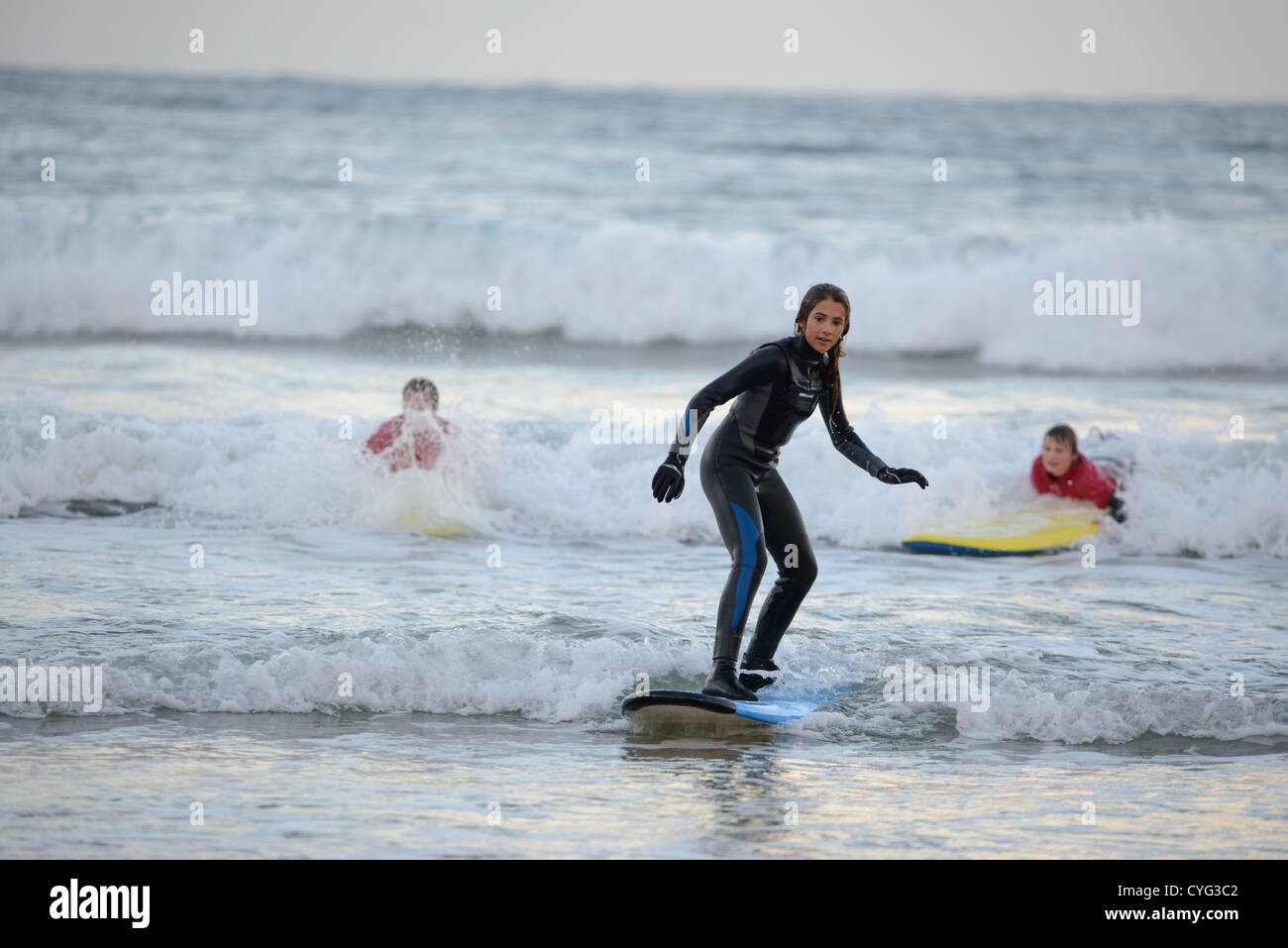 People surfing at Newquay Stock Photo - Alamy