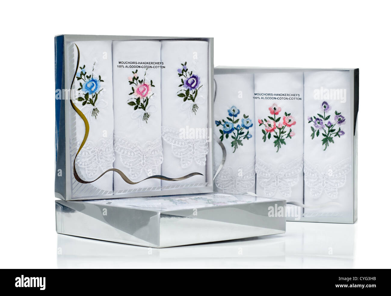 Set of many handkerchiefs on white background Stock Photo - Alamy