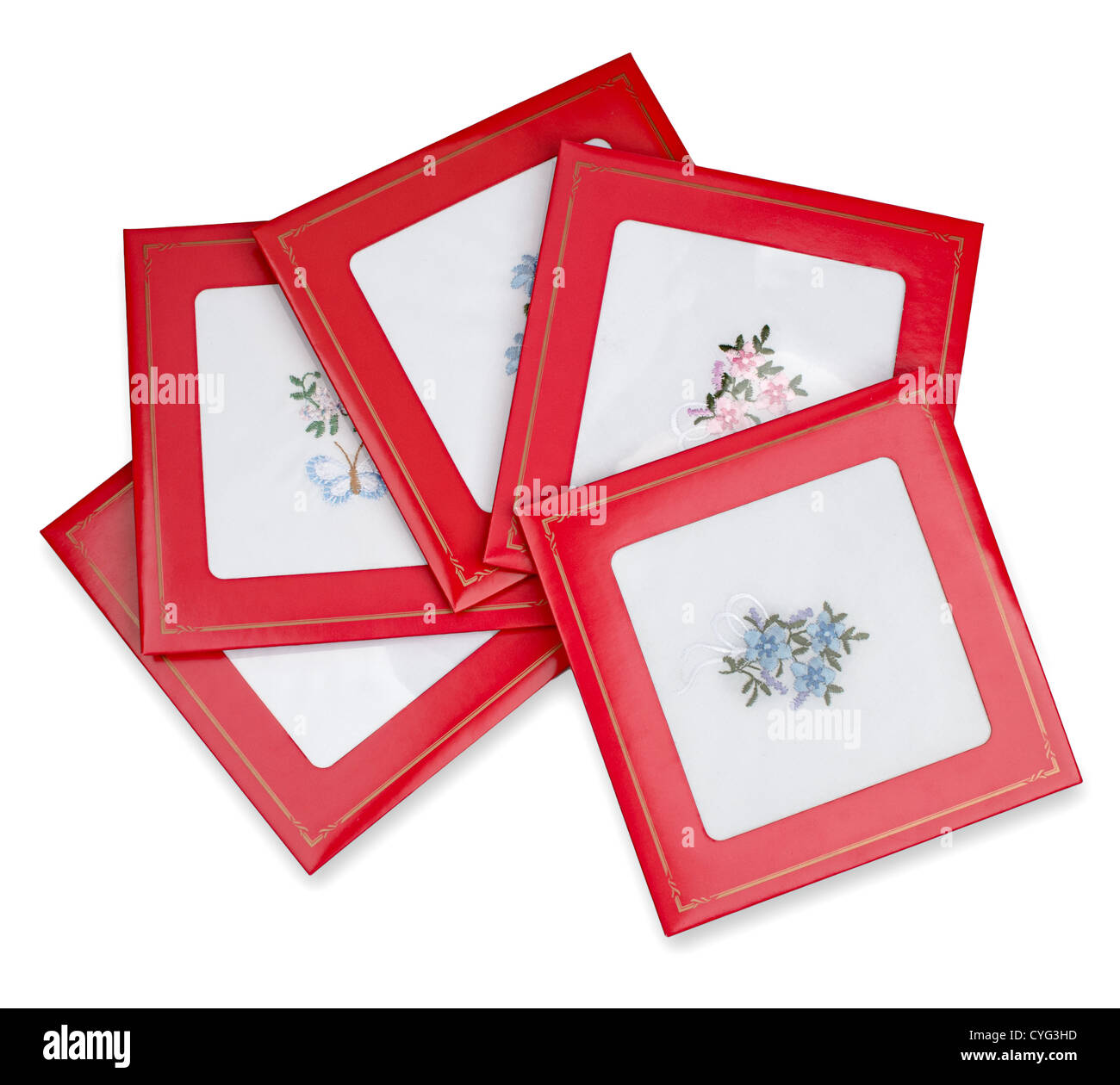 Set of many handkerchiefs on white background Stock Photo - Alamy