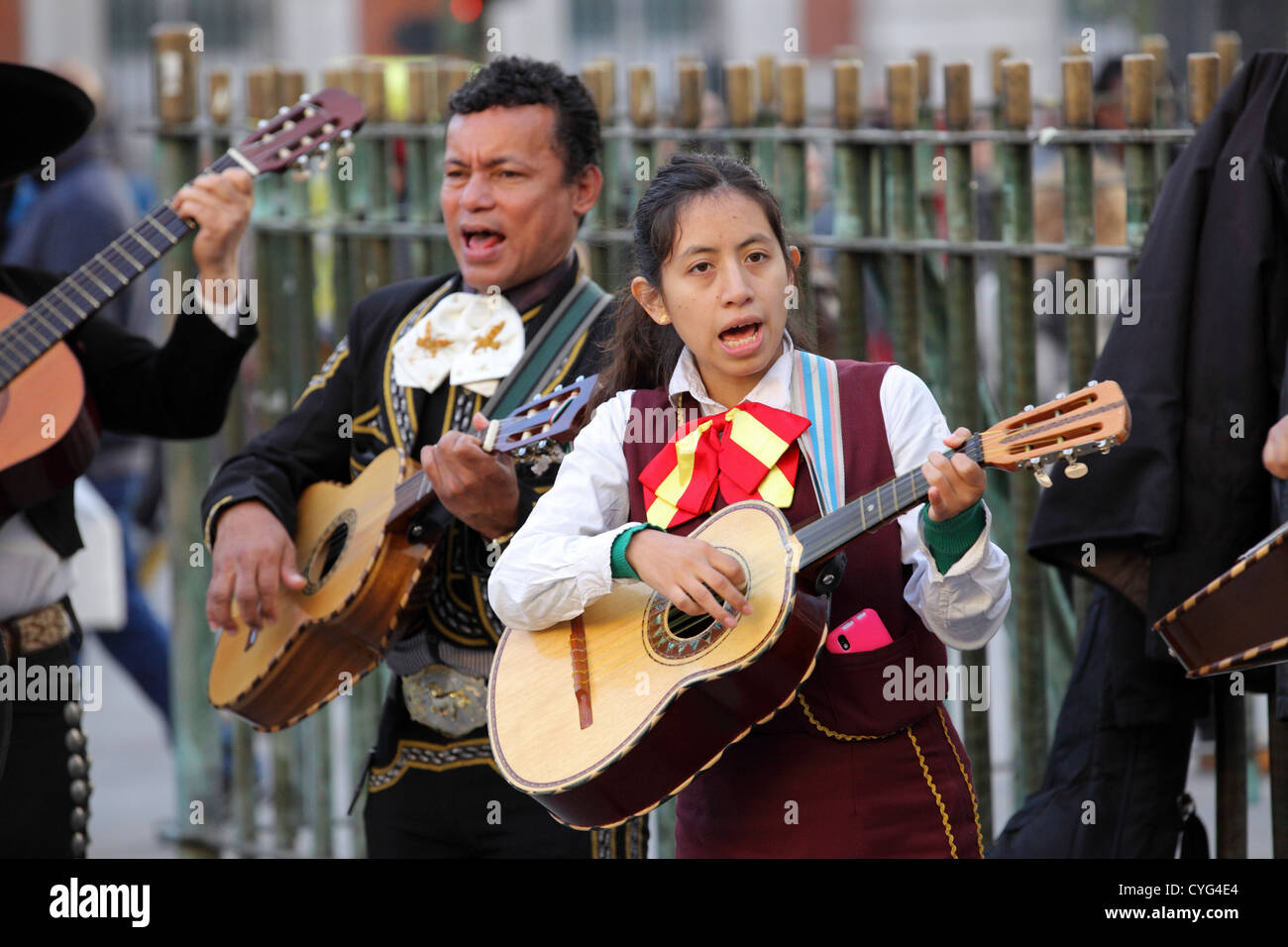 Mariachi Band singers, Puerta Sol Square Plaza, Central Madrid, Spain ...