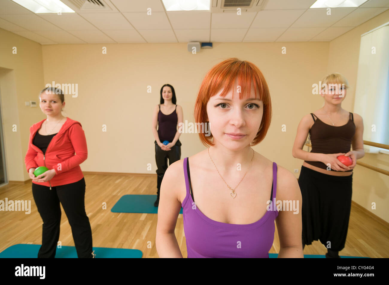 Fitness class for women at a gym Stock Photo - Alamy