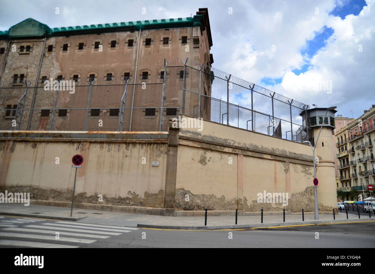 Prison Modelo in Barcelona. An old building in a office's quarter Stock ...