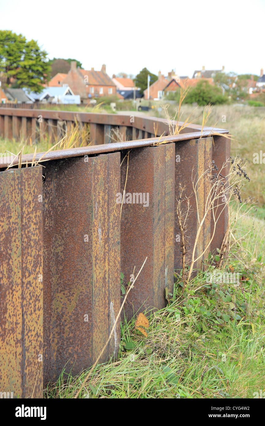 inner flood protection wall defending village from spring tides and ...