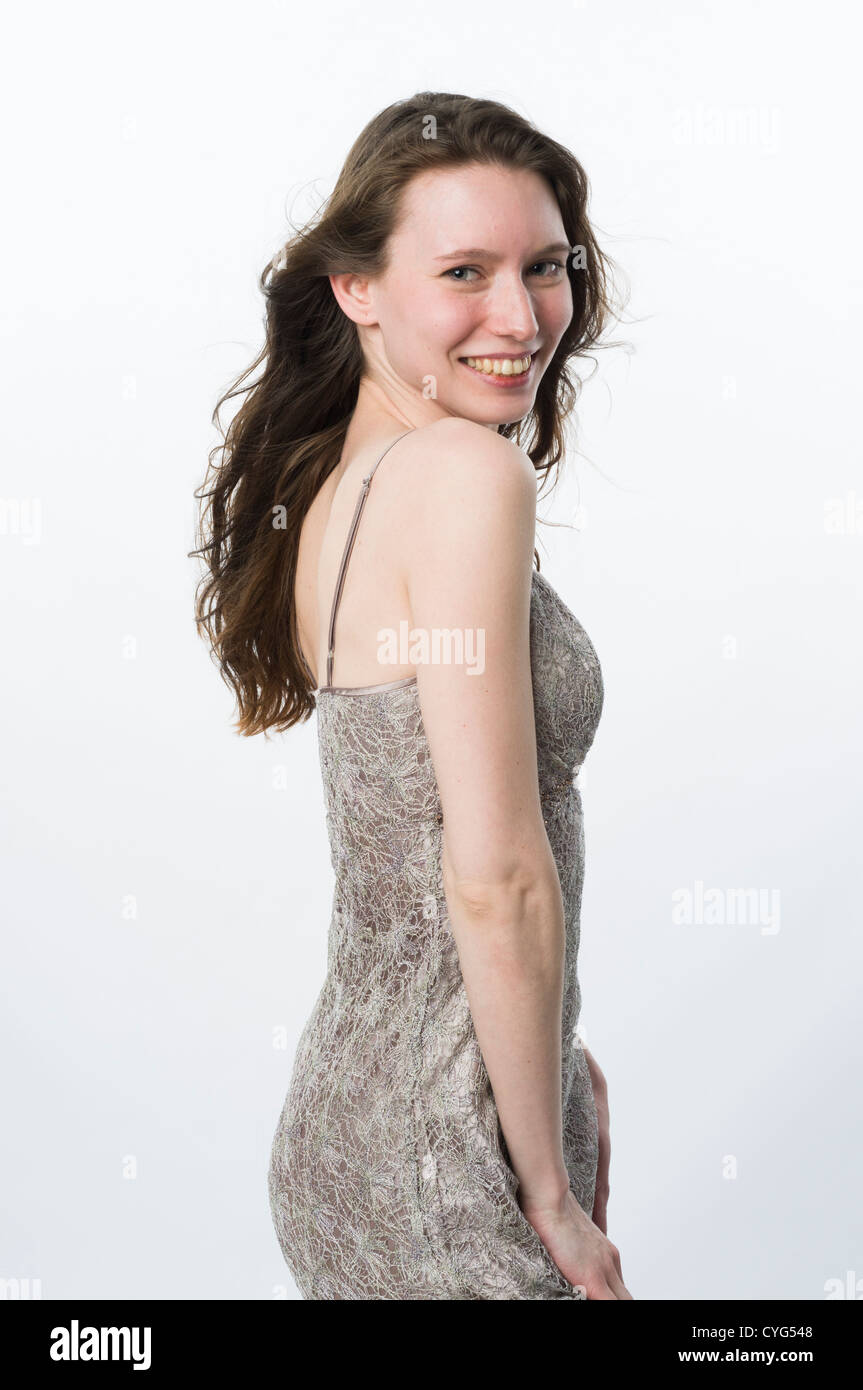 Beautiful russian young woman in studio Stock Photo - Alamy