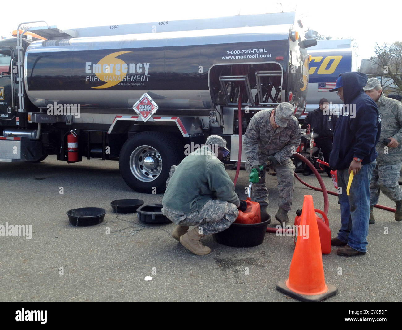 FEMA Tanker trucks distribute free fuel to residents in New York City ...