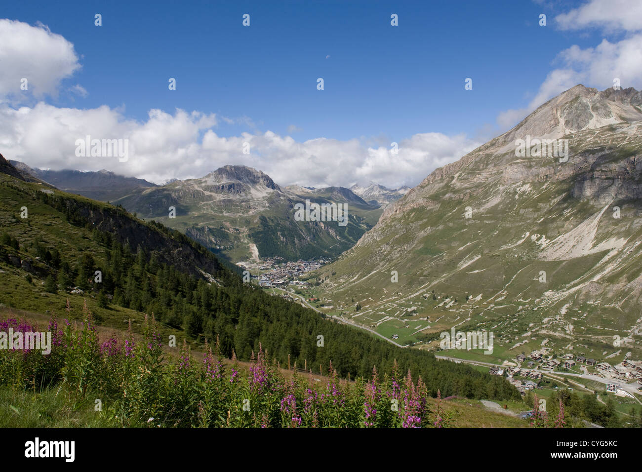 FRANCE: view of Val d'Isere from the Col de L'Iseran Stock Photo - Alamy