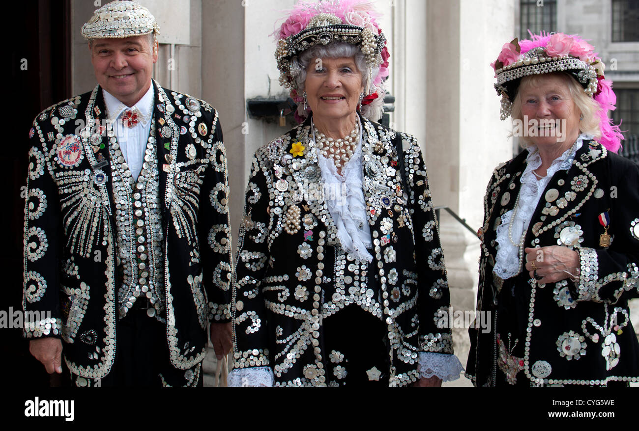 Pearly King and Pearly Queens of London Stock Photo - Alamy