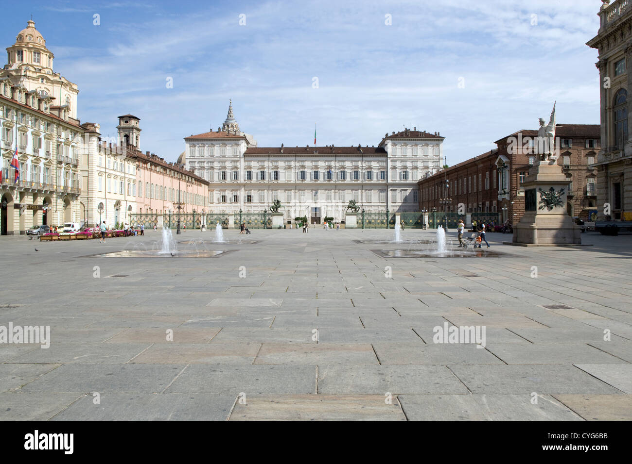 Turin: Piazza Castello / Palazzo Reale Stock Photo - Alamy