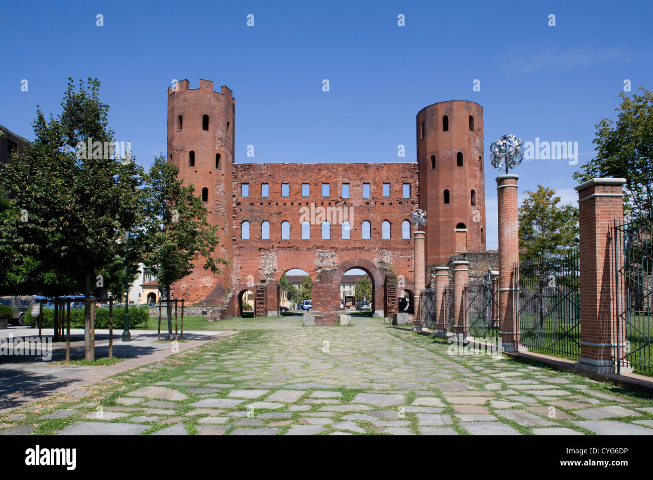 Turin - Roman Palatine Gate [Augusta Taurinorum - 25BC] Stock Photo - Alamy