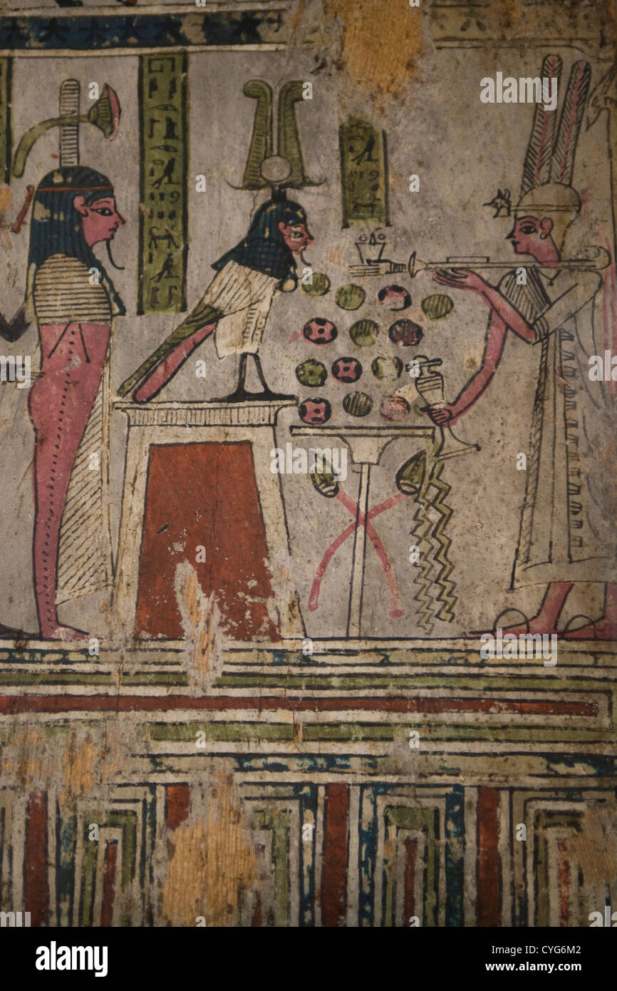 Turin - Egyptian Museum / fragments of a painting from the chapel of ...