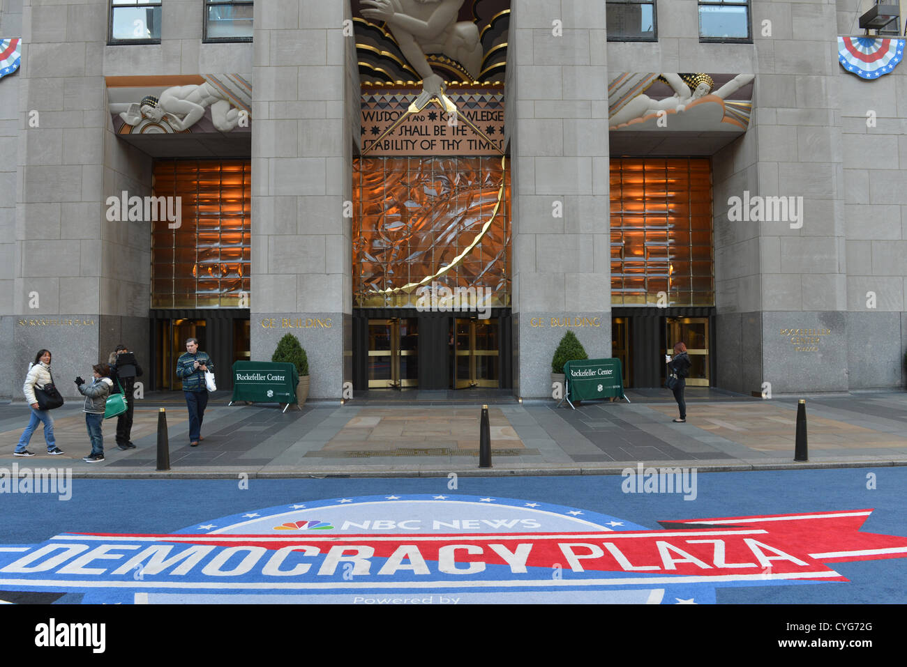 NEW YORK - NOV 04 - NBC News transform the Rockefeller Center into ...
