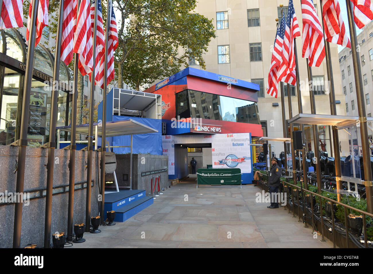 NEW YORK - NOV 04 - NBC News transform the Rockefeller Center into ...