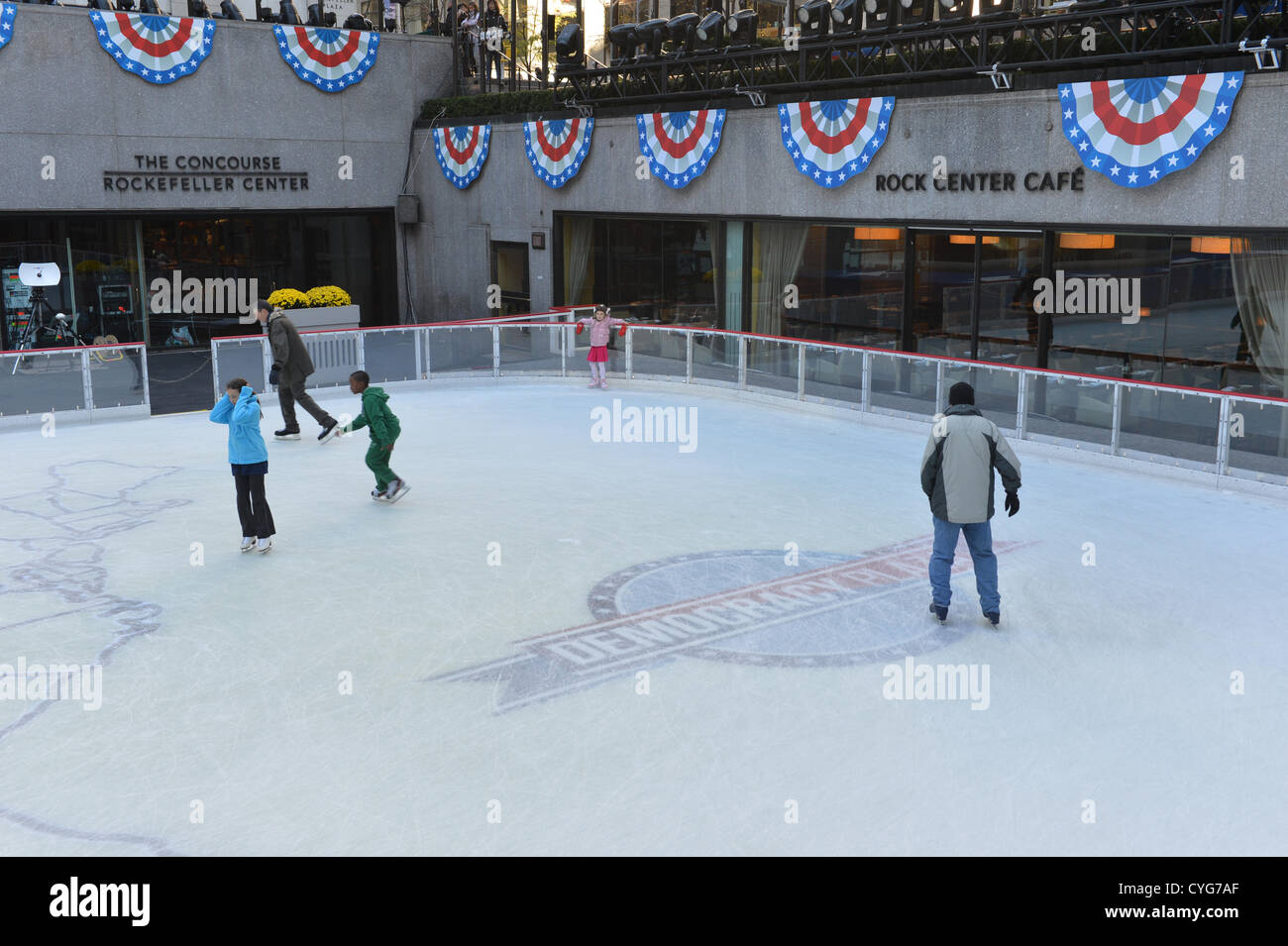 NEW YORK - NOV 04 - NBC News transform the Rockefeller Center into ...