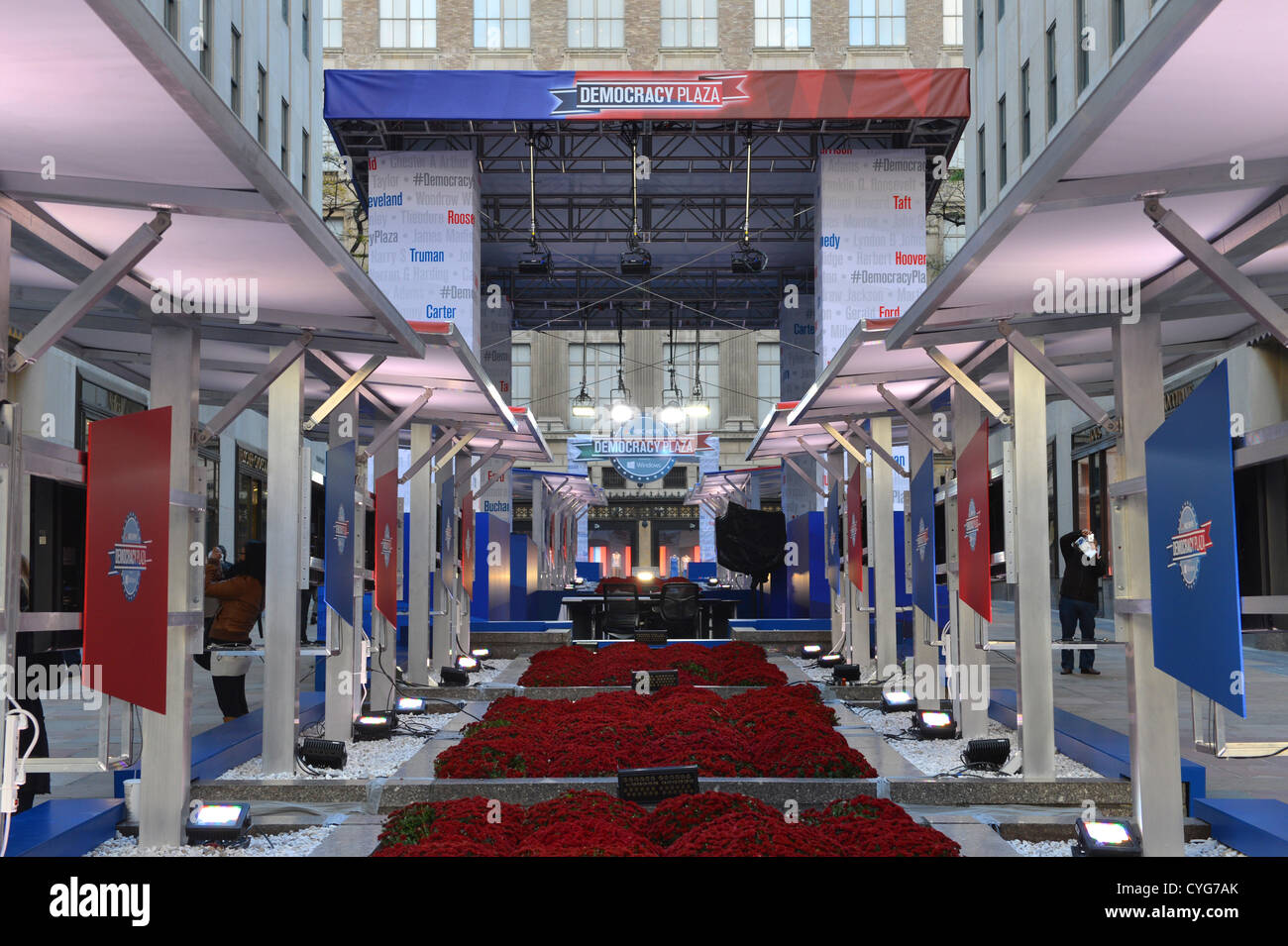 NEW YORK - NOV 04 - NBC News transform the Rockefeller Center into ...