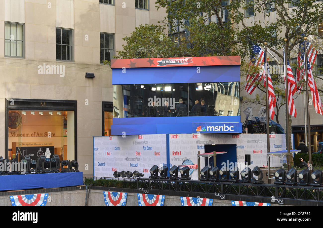 NEW YORK - NOV 04 - NBC News transform the Rockefeller Center into ...