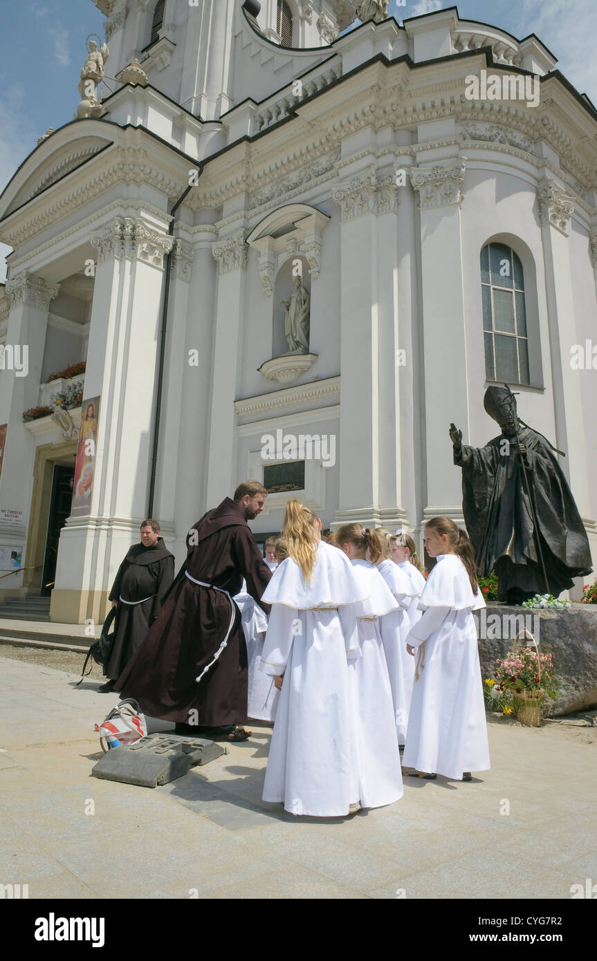 Children after First Communion at the front of parish church in ...