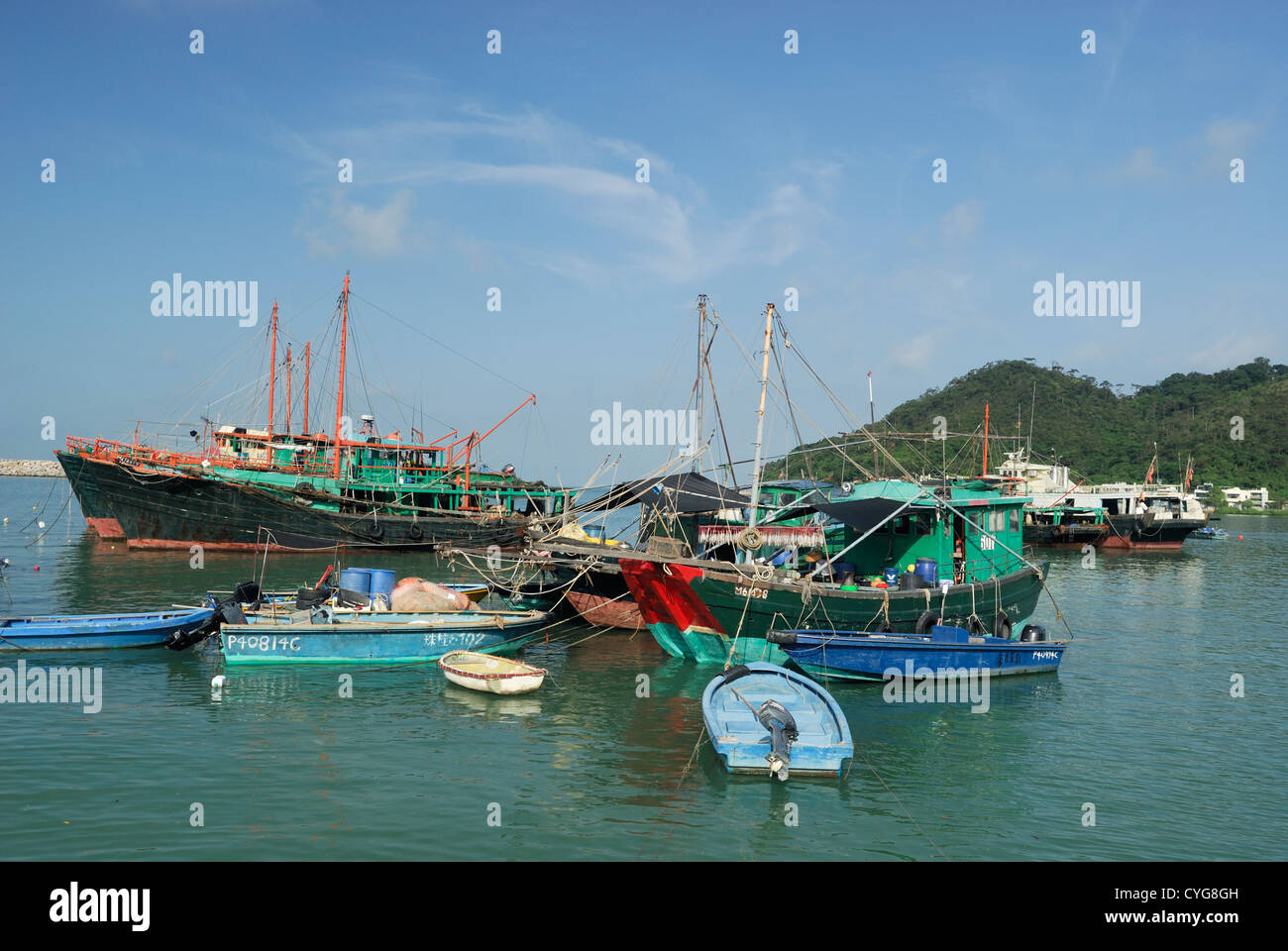 Tai o lantau island fishing village boats boat hi-res stock photography ...