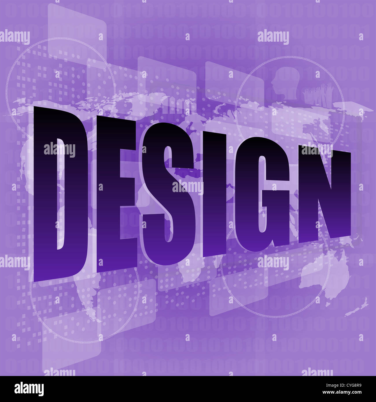 words design on digital screen, information technology concept Stock ...