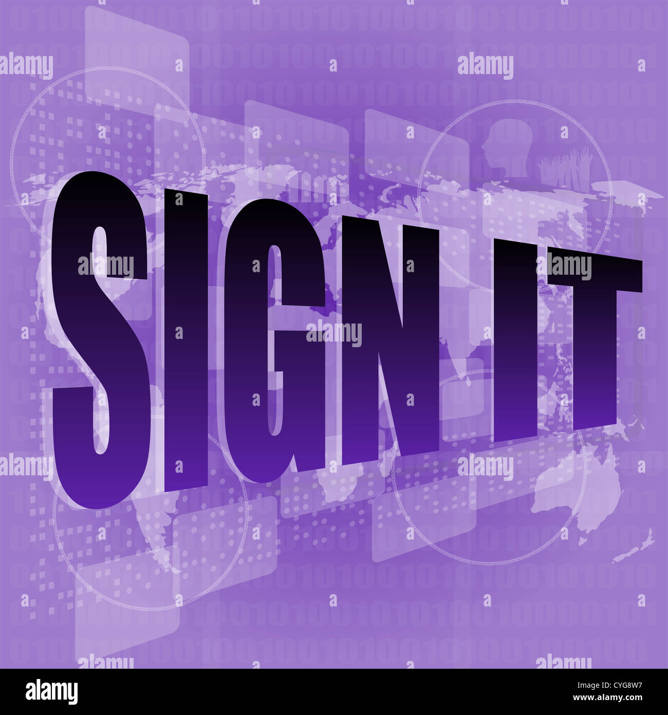 words sign it on digital screen, business concept Stock Photo - Alamy