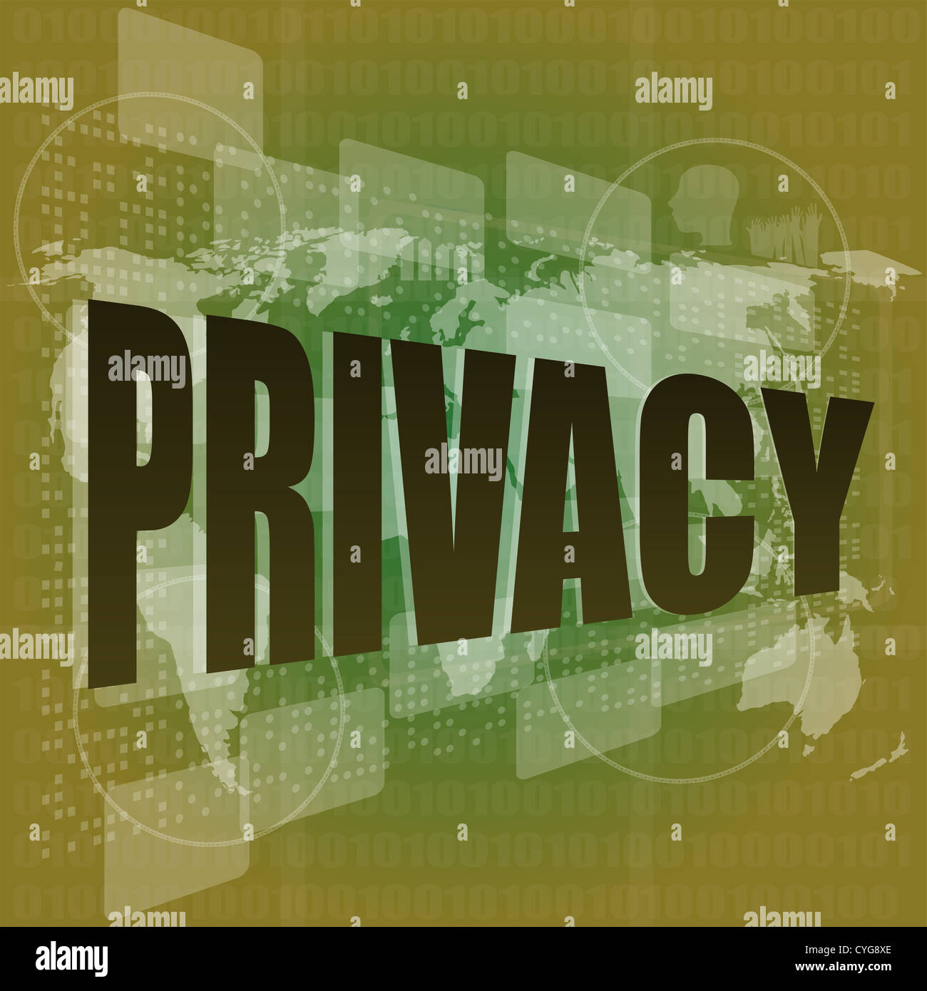 Privacy word on digital screen, security concept Stock Photo - Alamy